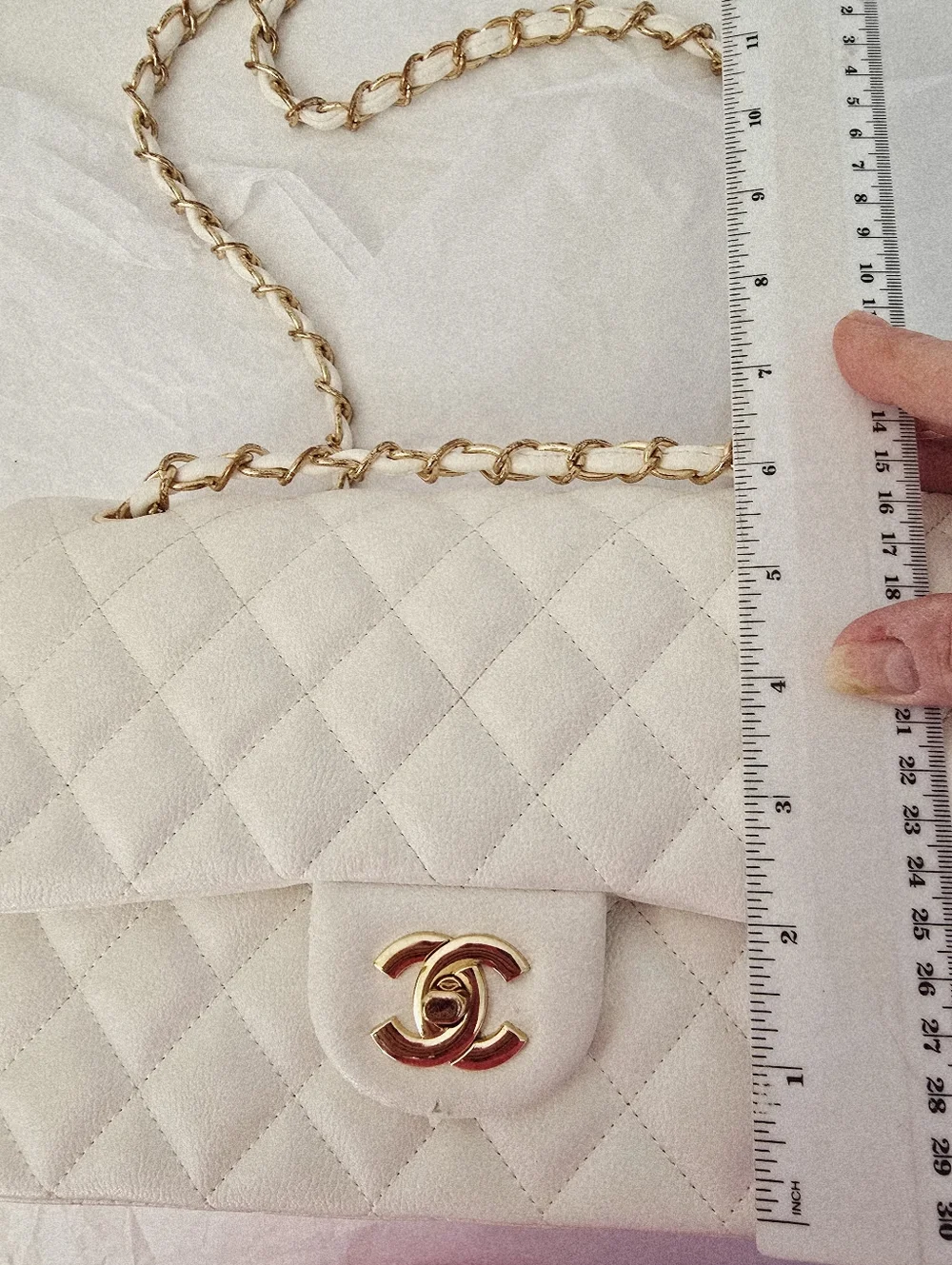 Fashion Fun | Bags | Faux Womens Classic White Quilted Shoulder Adjust ...